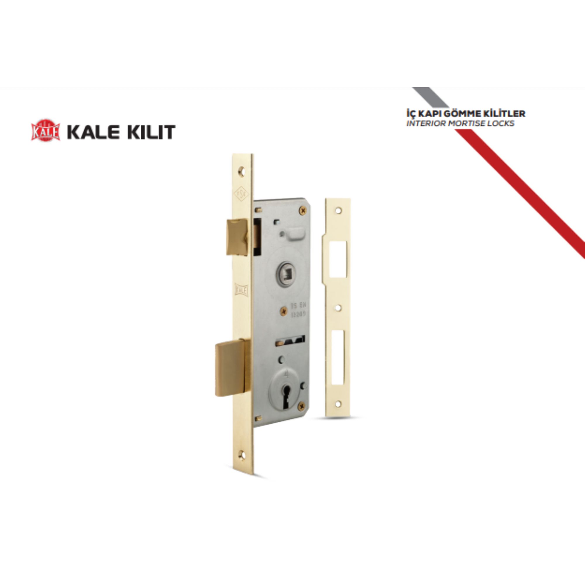 Kale 151 Gömme Oda Kapı Kilidi Sarı 40 Mm - homelife.com.tr