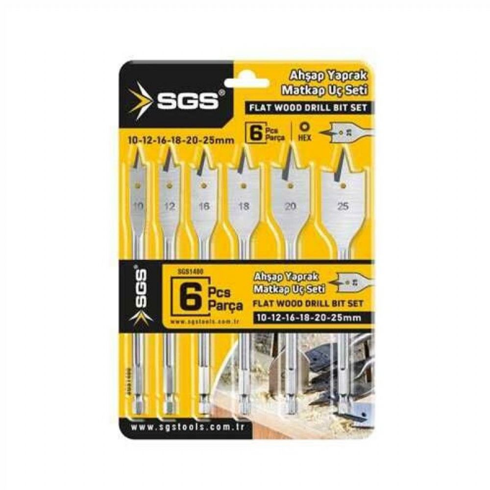 SGS 6 Parça Bits Saplı Ahşap Yaprak Matkap Ucu Seti Fiyatı - homelife ...